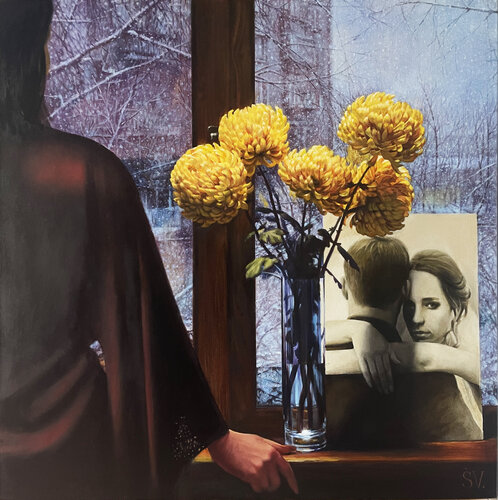 Evening in Santorini – Tranquil Oil Painting with Warm Sunset Tones by Sumarokov Vladimir (2024 ...