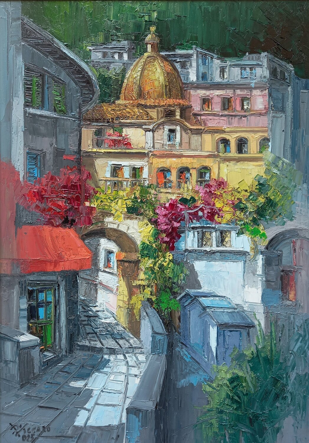 Positano by Antonio Di Viccaro (2025) : Painting Oil on Canvas - Singulart