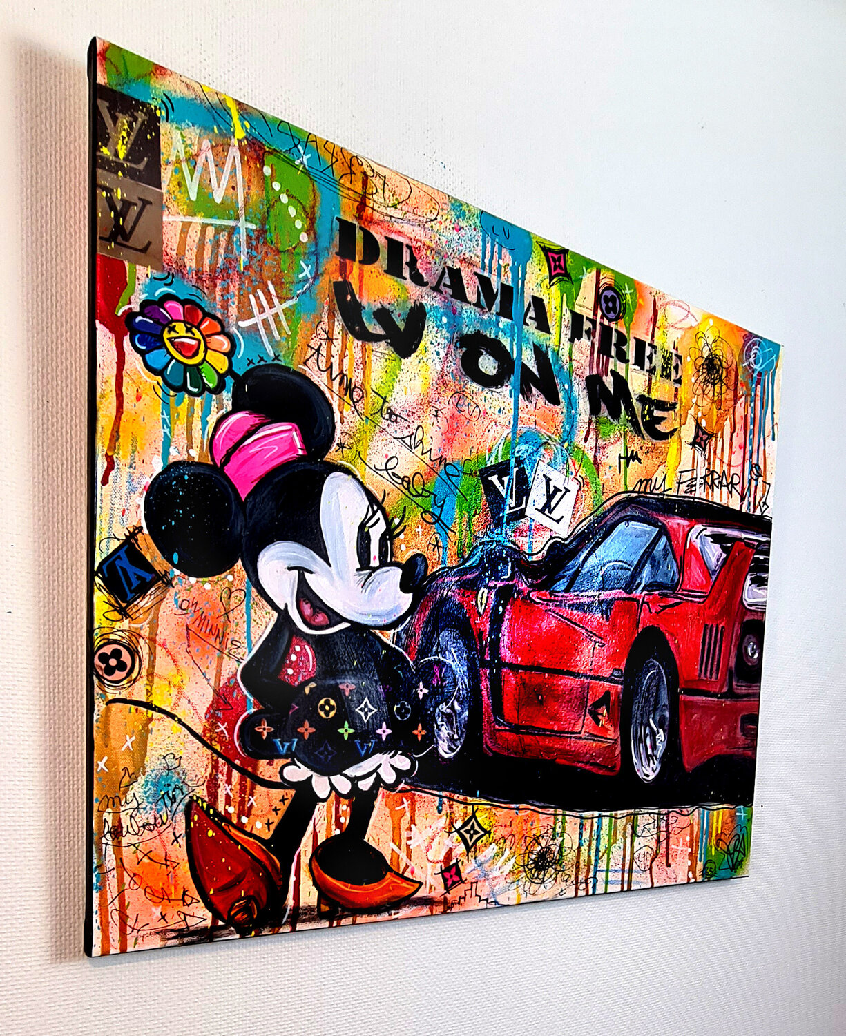 Pop Minnie Loubou LV Ferrari - Tableau Disney Street Art Luxe Louboutin ...
