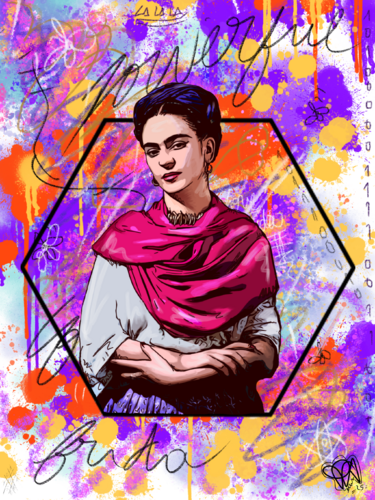 Hexa Lovely Frida - Pop Art Digital Peinture Frida Kahlo by Priscilla ...