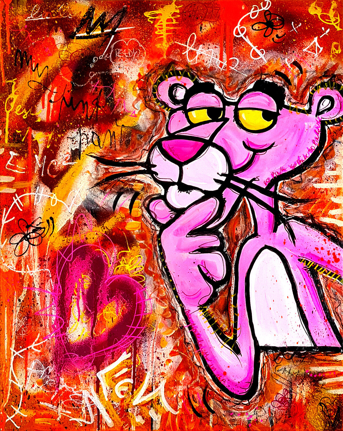 Urban Pop Pink Panther - Tableau Street Pop Art Panthère Rose Originale ...