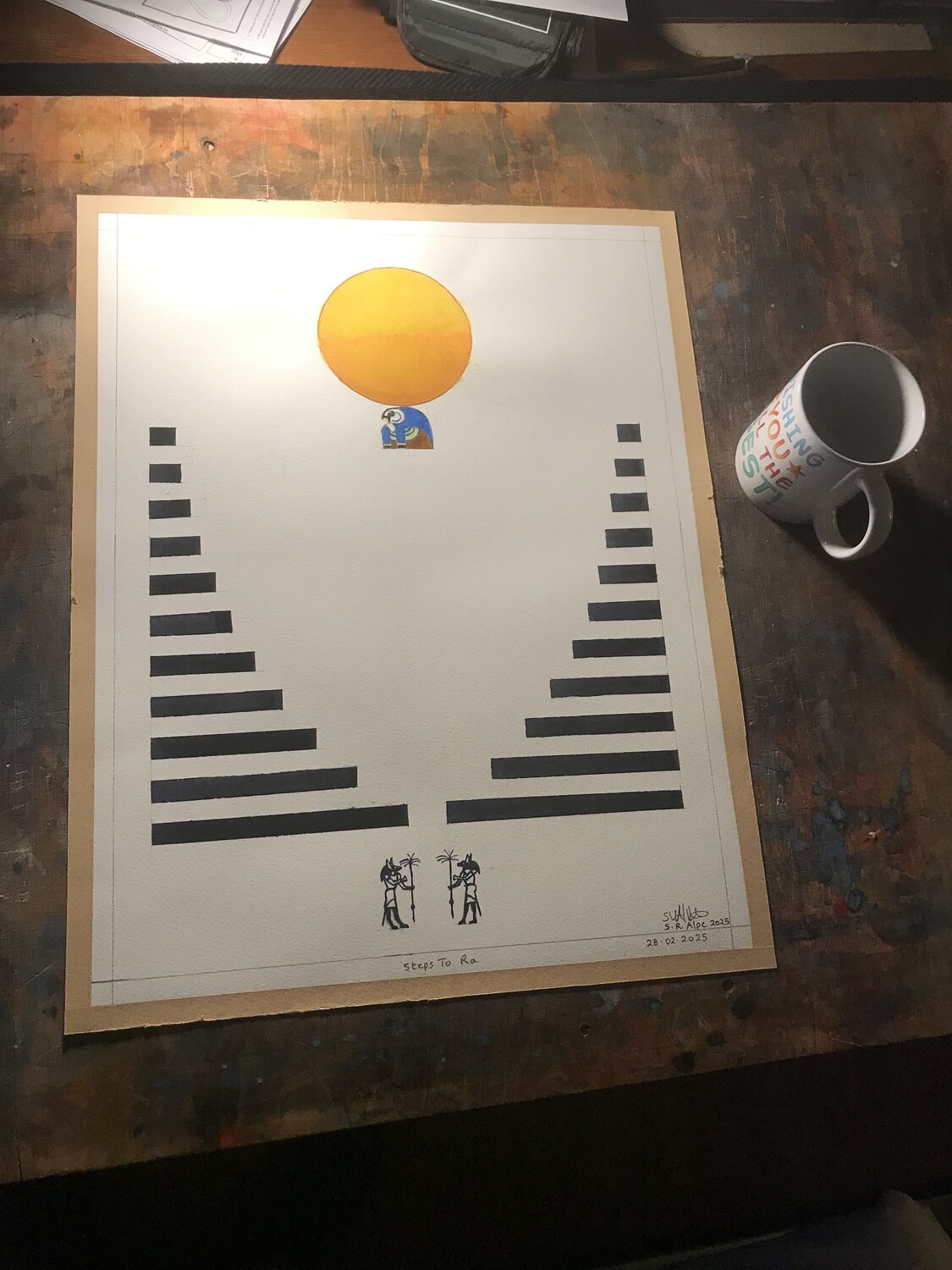 SUN GOD...RA by Stephen Alpe (2025) : Painting Watercolor on Paper ...