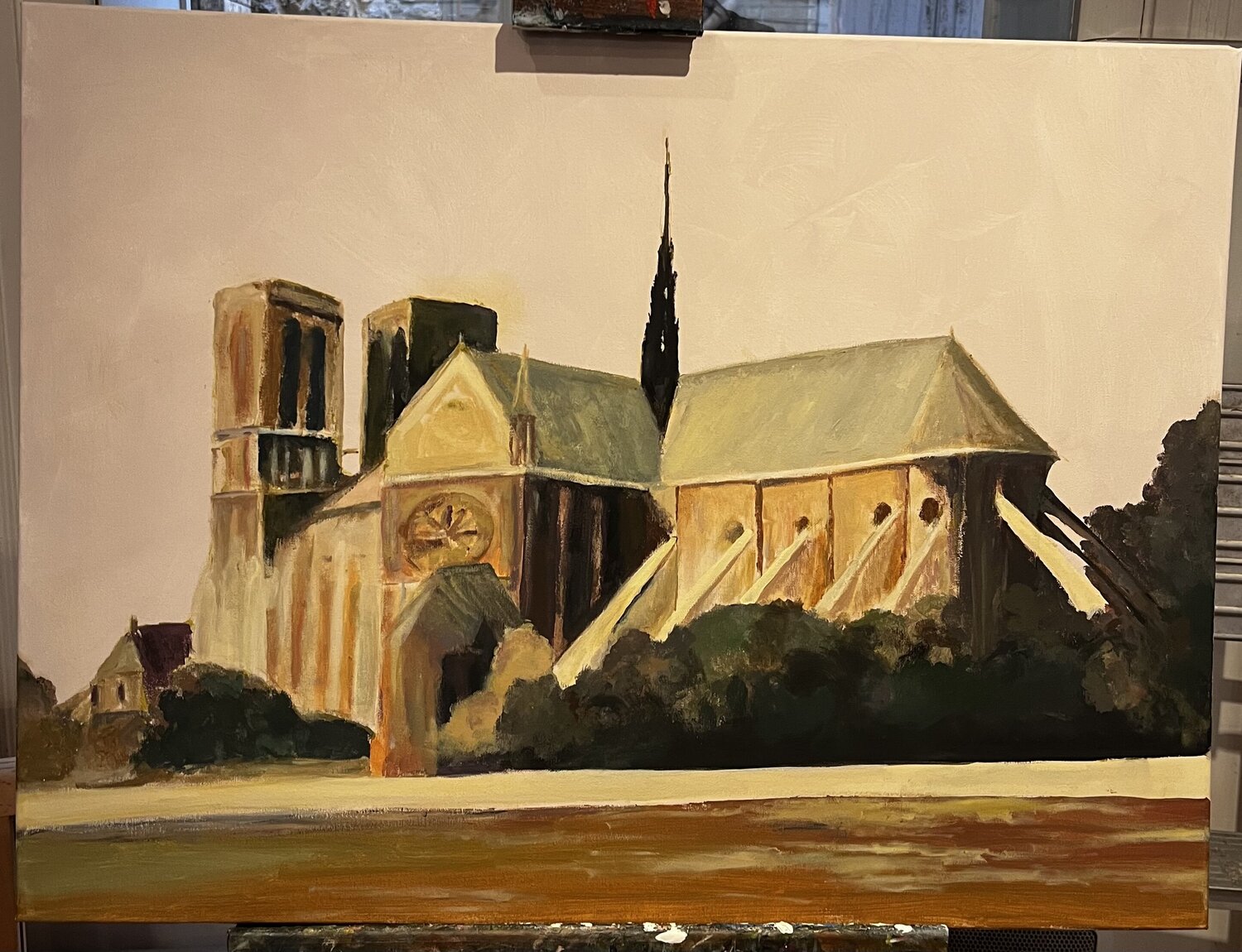 Notre dame de Paris von Stéphane VINCENT (2024): Malerei Acryl auf ...