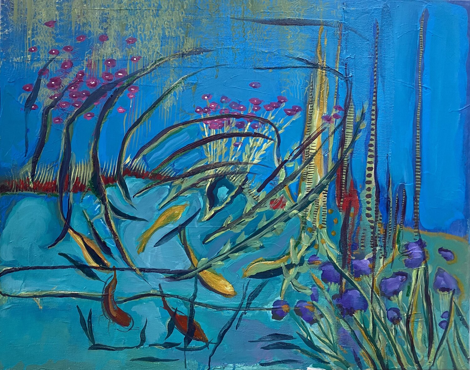 Miroir de mon bassin von sabrina alvarez (2024): Malerei Acryl auf ...