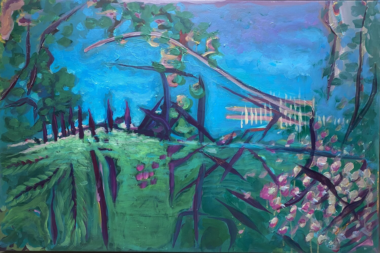 Silences d’un pré oublié von sabrina alvarez (2024): Malerei Acryl auf ...