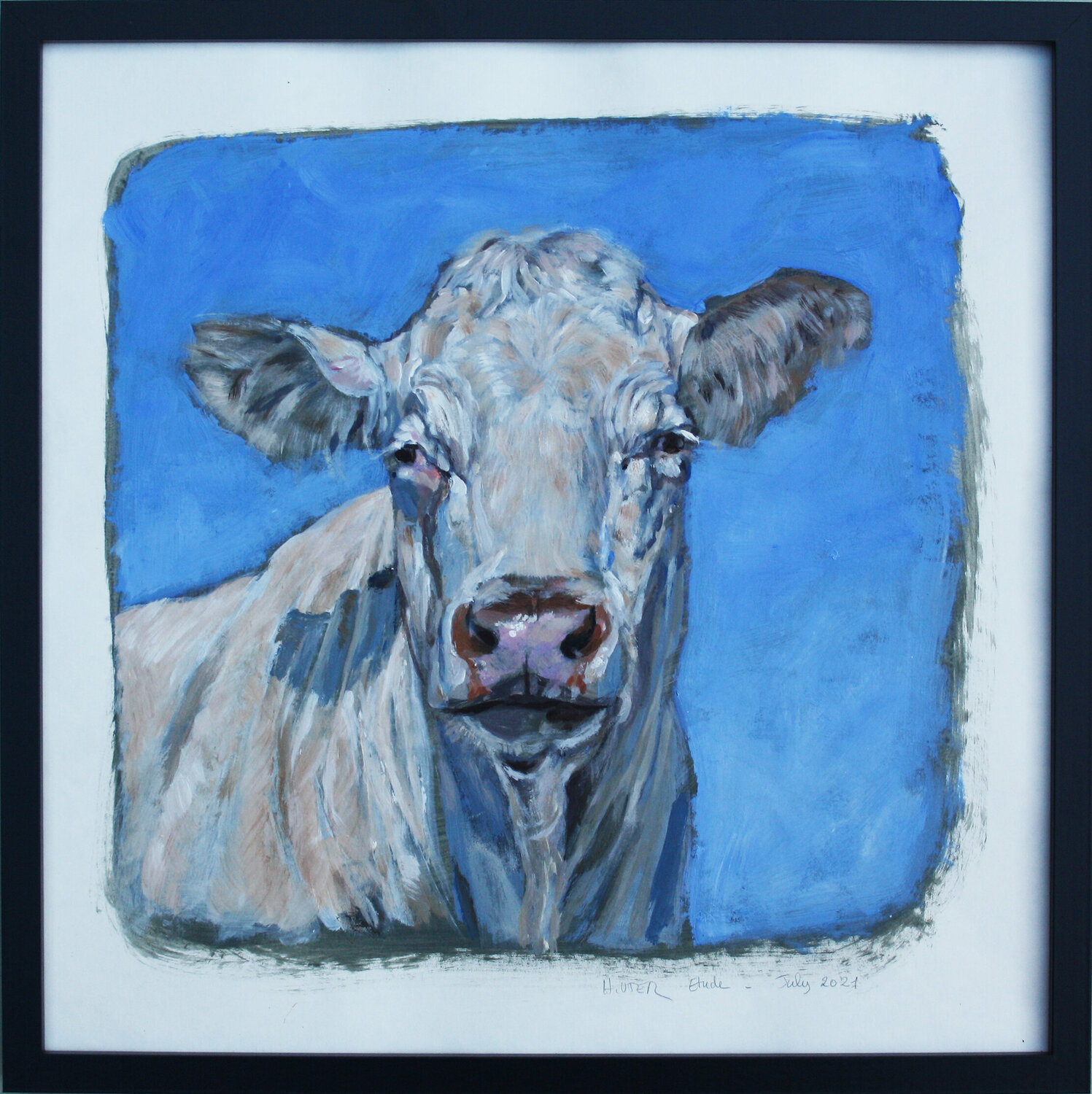 Hornless cow by Helen Uter (2021) : Work on Paper Acrylic on Paper ...