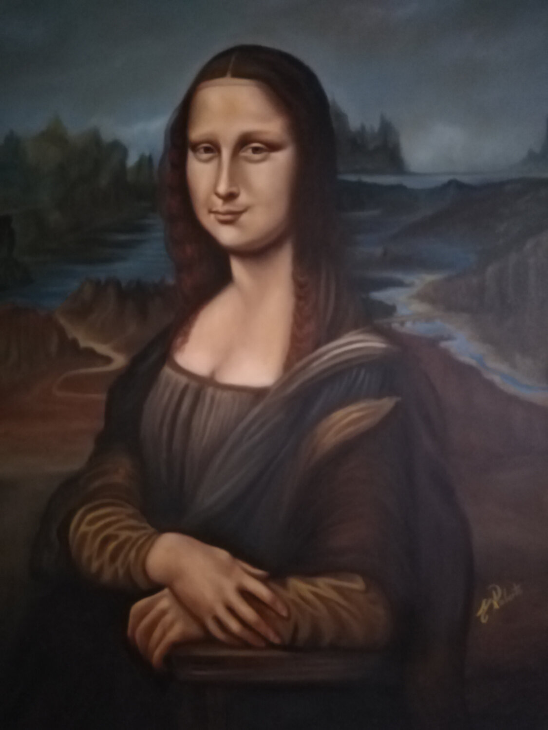 La Gioconda falso d'autore olio su tela dipinto a mano by MAURO ROBERTO ...
