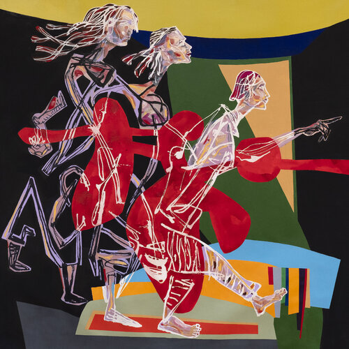 Tangled in Red de Ehsan Arjmand (2024): Pintura Acrílico, Tinta en ...