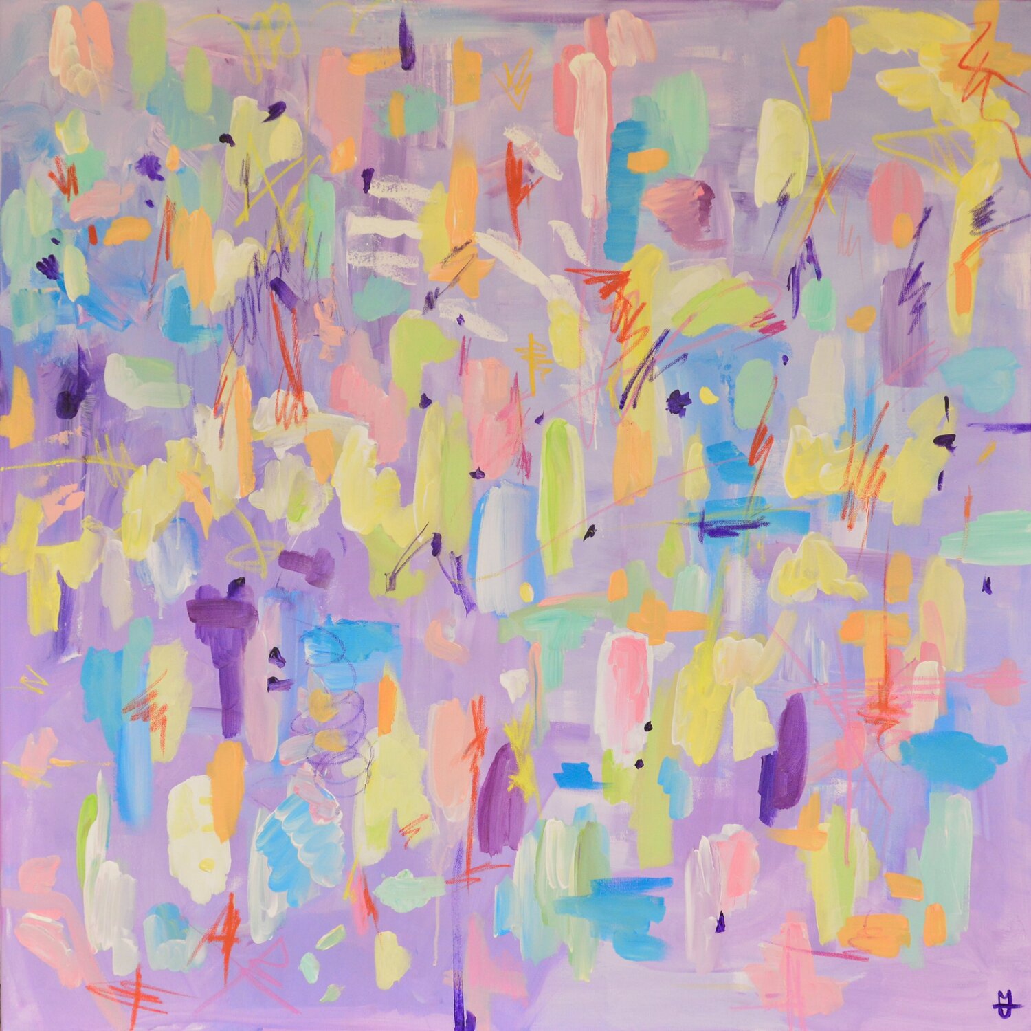 Untitled Abstraction 6 by Maria Danilenko (2025) : Painting Acrylic, Pastel on Canvas - Singulart