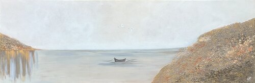 Drifting into Peace de Rafia Rasheed (2025): Pintura Acrílico, Algodón en Lienzo - Singulart