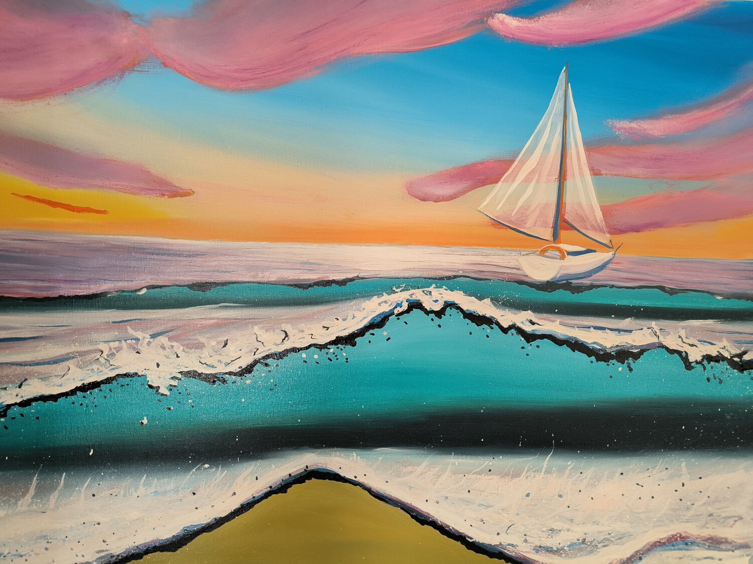 Sunset seside by Alexander Aleksyuk (2025) : Painting Oil on Canvas ...