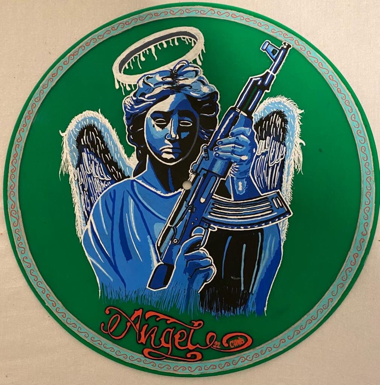 Armed Angel on Vinyl by Christian Biro (2022) : Painting Acrylic on ...