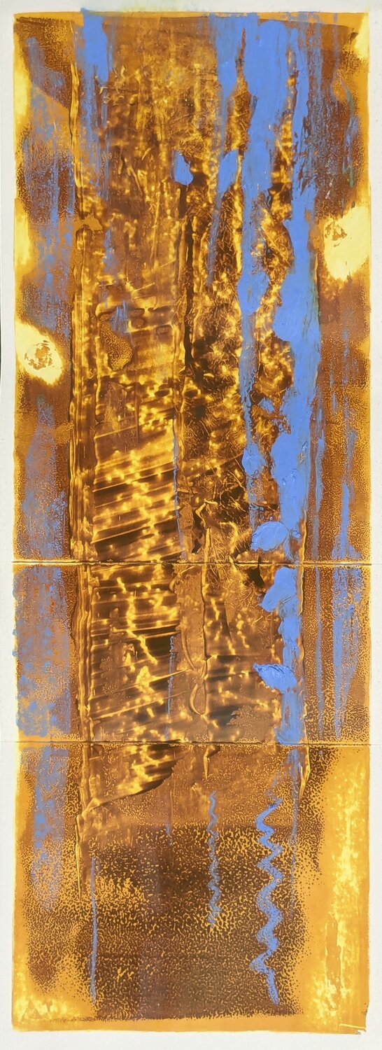 Molten Silence by KOREYBA (2024) : Painting Oil, Ink on Cardboard ...