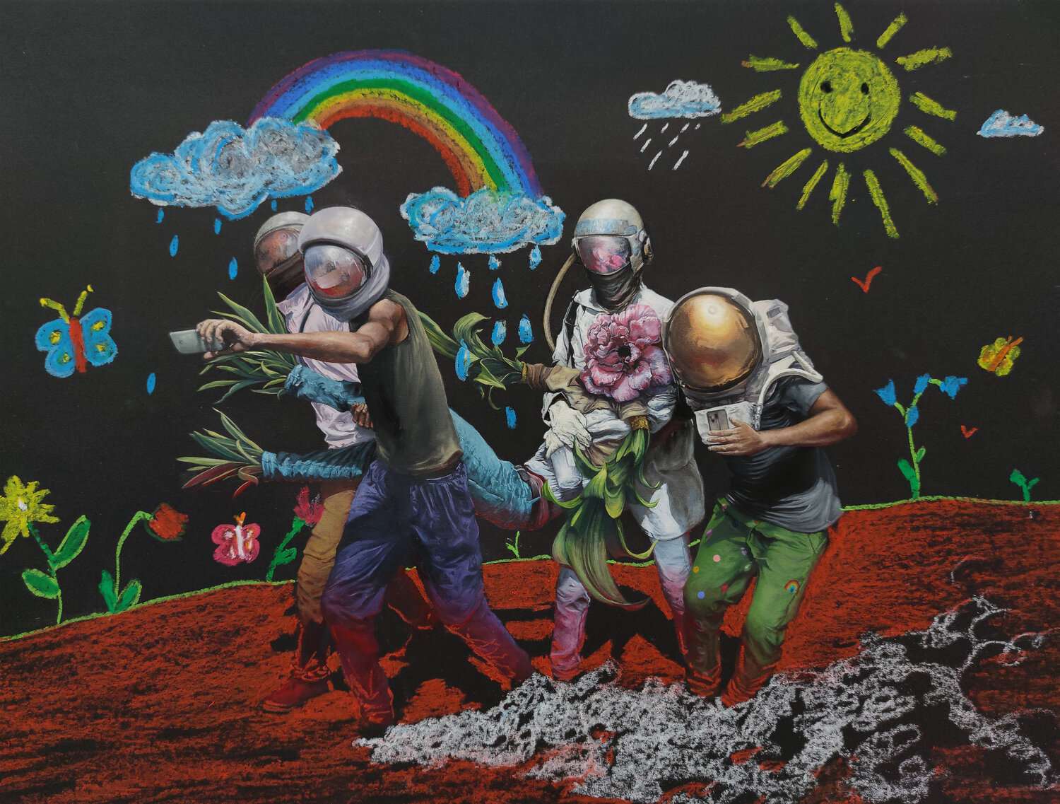 Rainbow Warrior by Jonathan Ouisse (2021) : Painting Acrylic, Pastel on ...