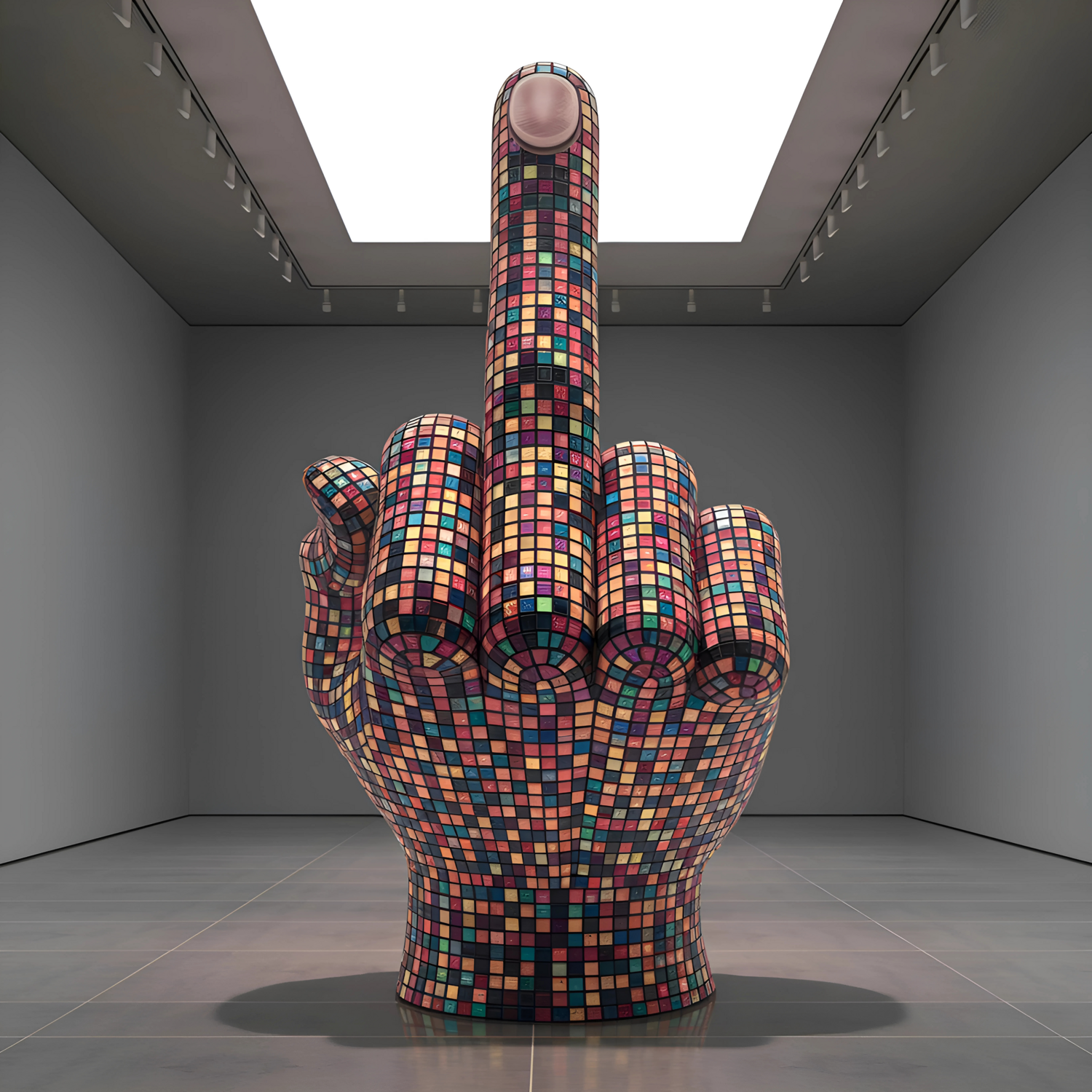 The Middle Finger: Provocative Mosaic Art Digital Theme in 3D ...