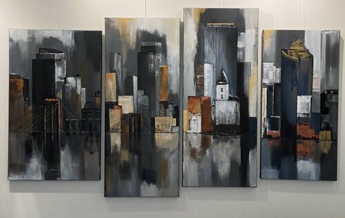 Skyline Dubai Four-hatch by NIENKE VISSCHER (2021) : Painting Acrylic ...
