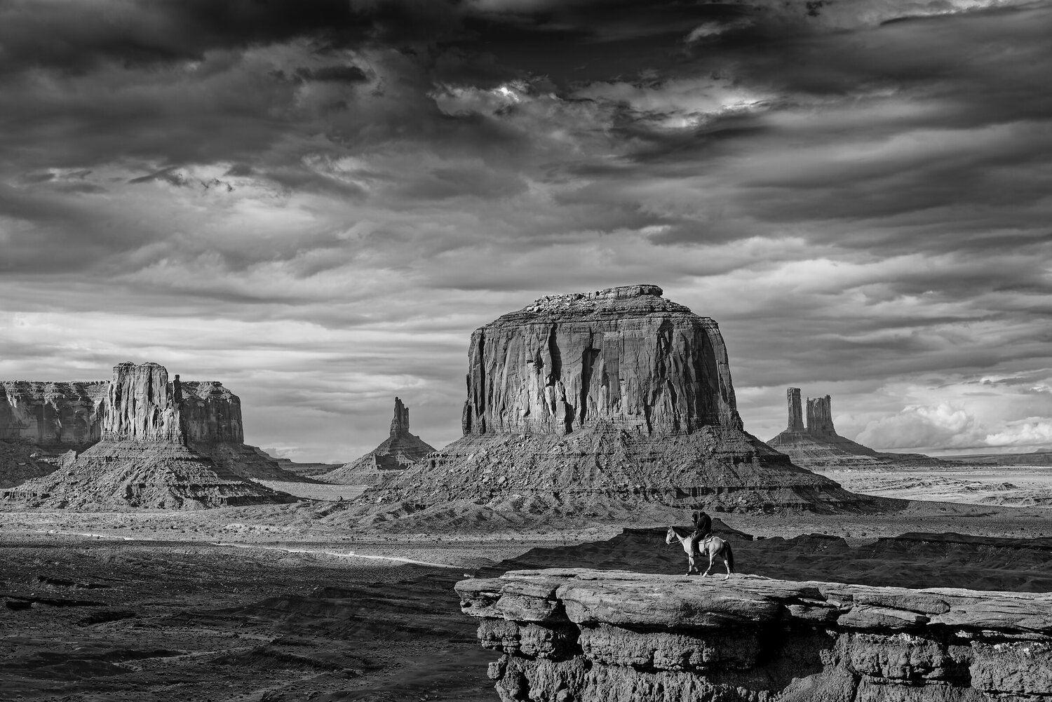 Monument Valley BW by Pierre Piton (2022) : Photography Hybrid on Paper ...