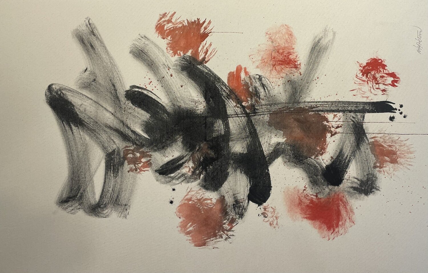 Whispers of Fire de Micky Goldstein (2025) : Peinture Encre de Chine ...