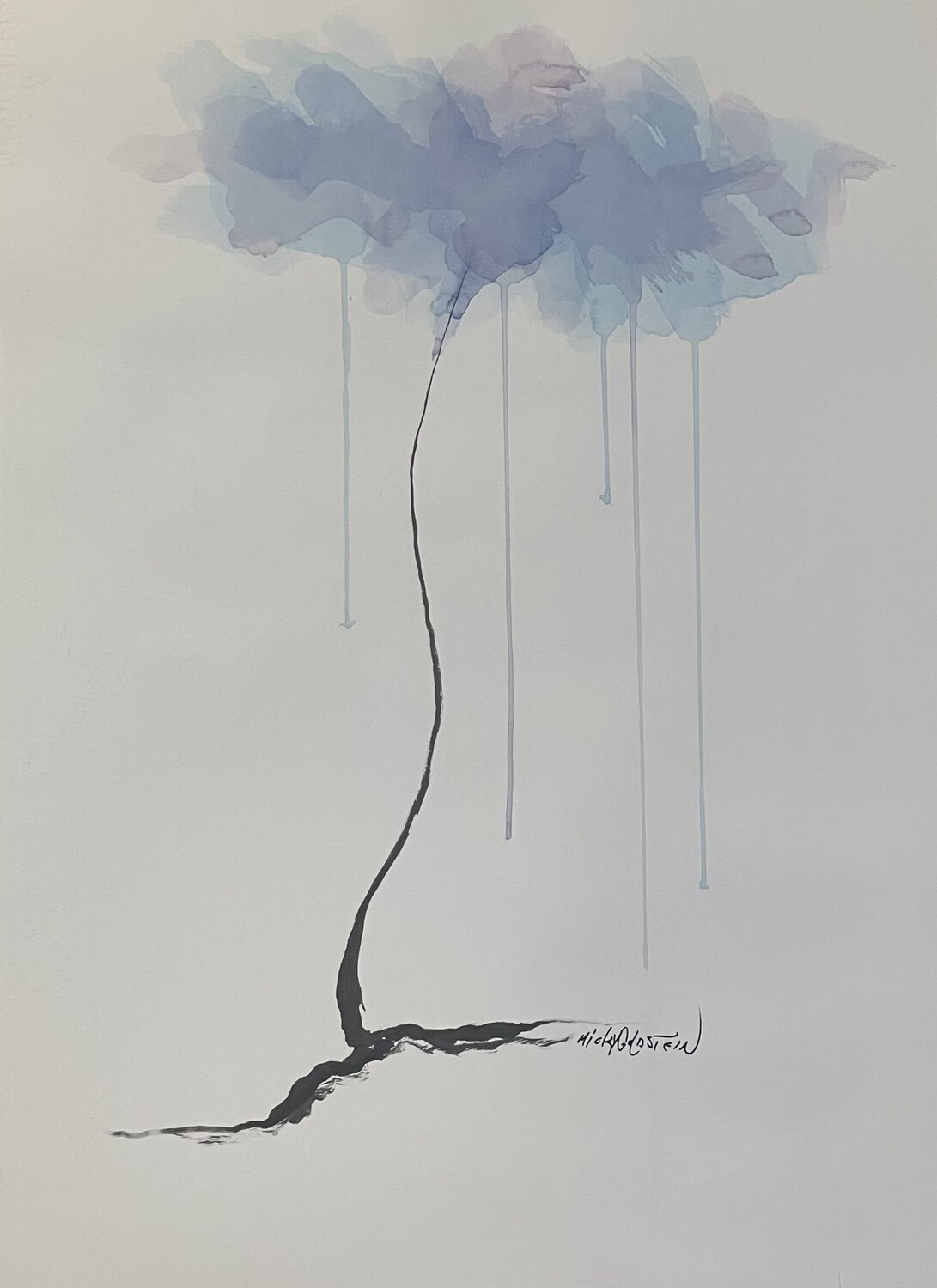 Reflection of the blue by Micky Goldstein (2025) : Painting Watercolor ...