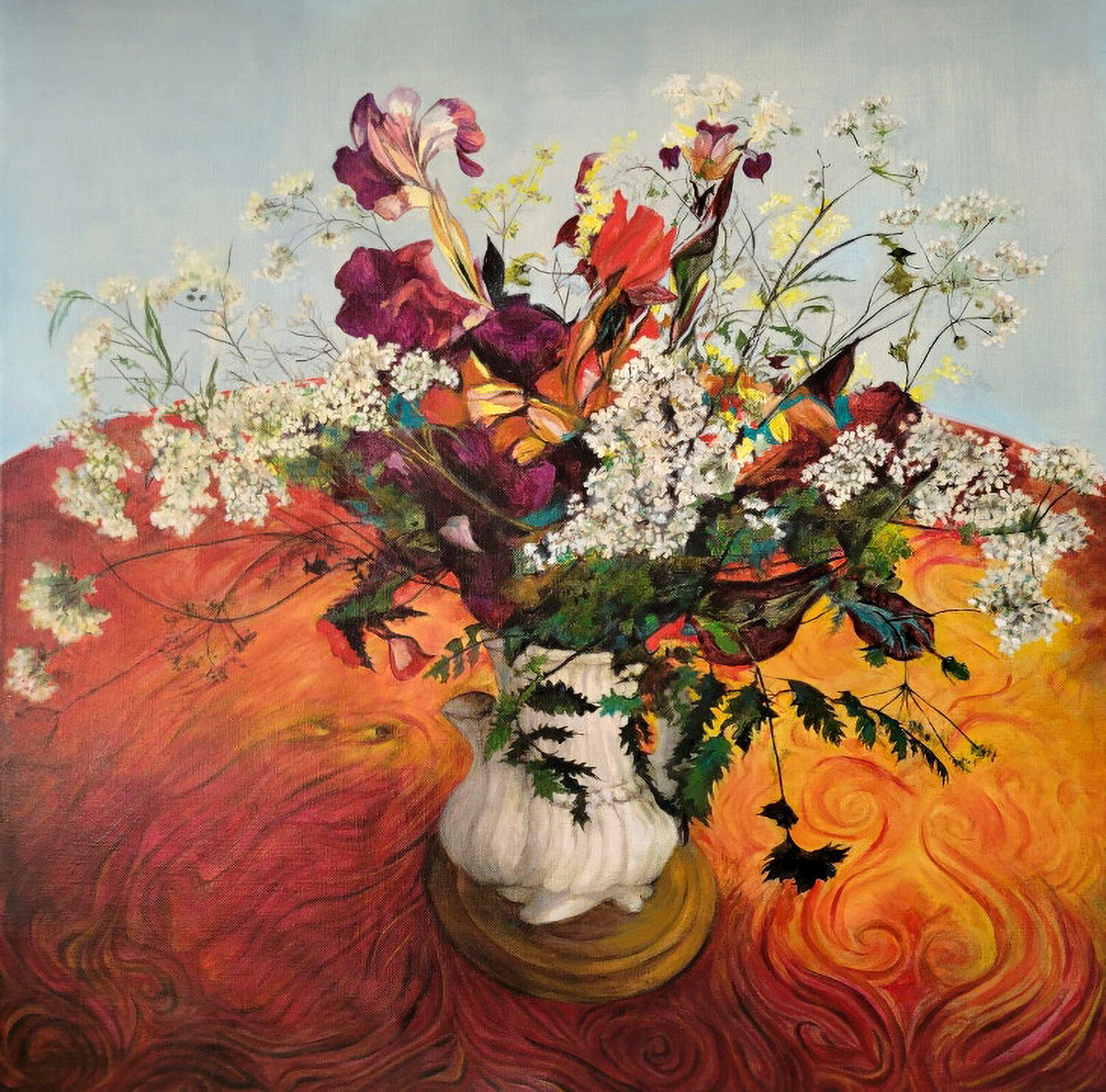 La nappe Infernale de arlette Sandre signé Arlsan (2020) : Peinture Huile, Tempera sur Lin ...