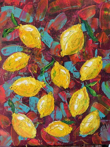 The lemon parade de Elisabet Alba Rio (2025): Pintura Óleo en Lienzo ...