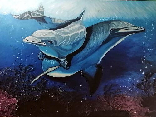 Delfini by Pietro Dell'Aversana (2018) : Painting Oil on Canvas - Singulart