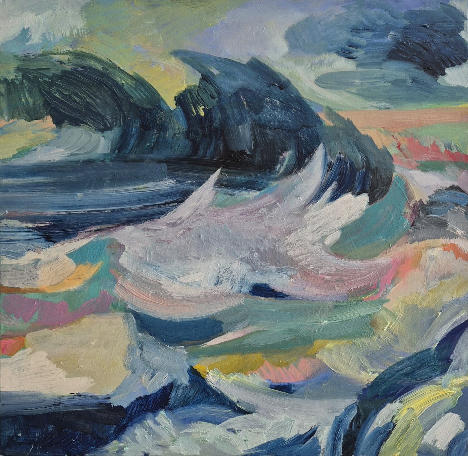 La vague noire de joëlle piron (2025): Pintura Óleo en Lienzo - Singulart