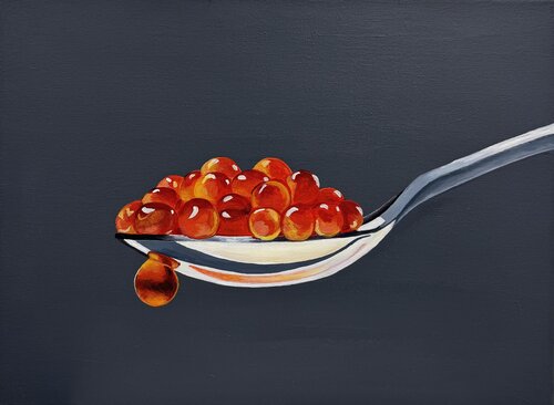 Caviar Chronicles: A Silver Spoon de Keti Art (2025) : Peinture Huile ...