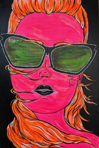 Neon-Diva by Wendy Habegger (2021) : Painting Acrylic on Canvas - Singulart