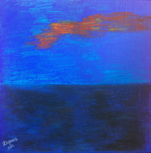 Blue sea de Daryna Shevchenko (2022): Pintura Acrílico, Pastel al óleo en Lienzo - Singulart