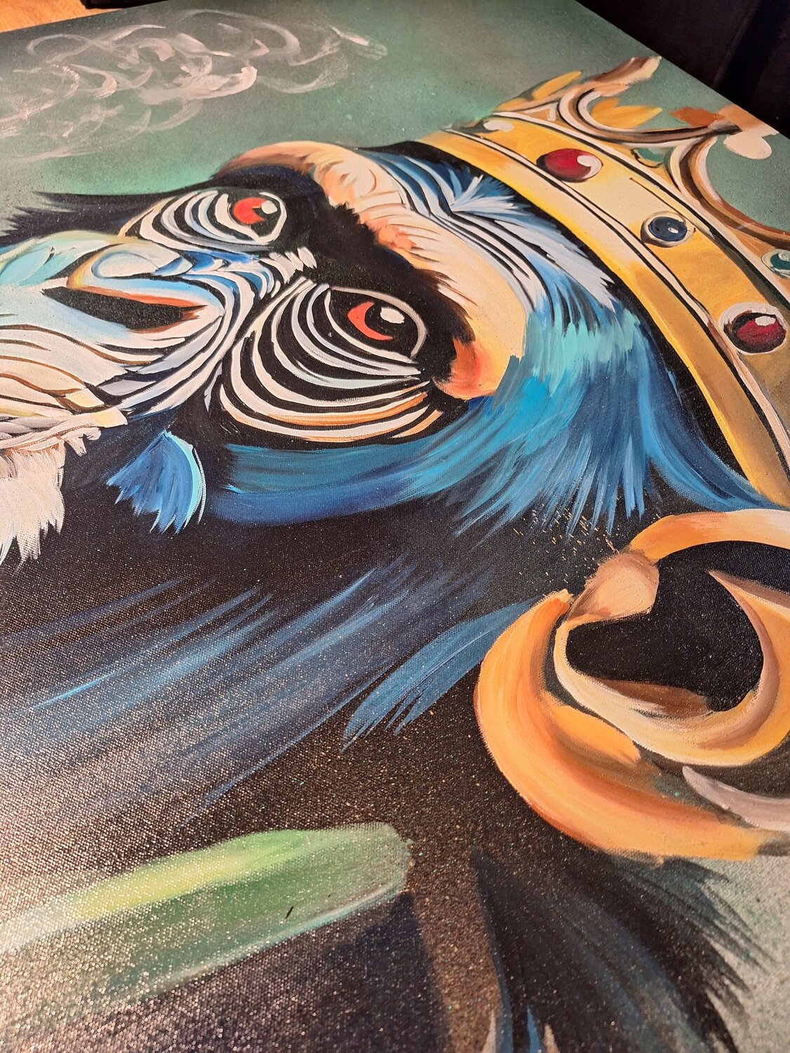 Crown Monkey von Marcell Dergecz (2025): Malerei Acryl, Farbspray auf ...