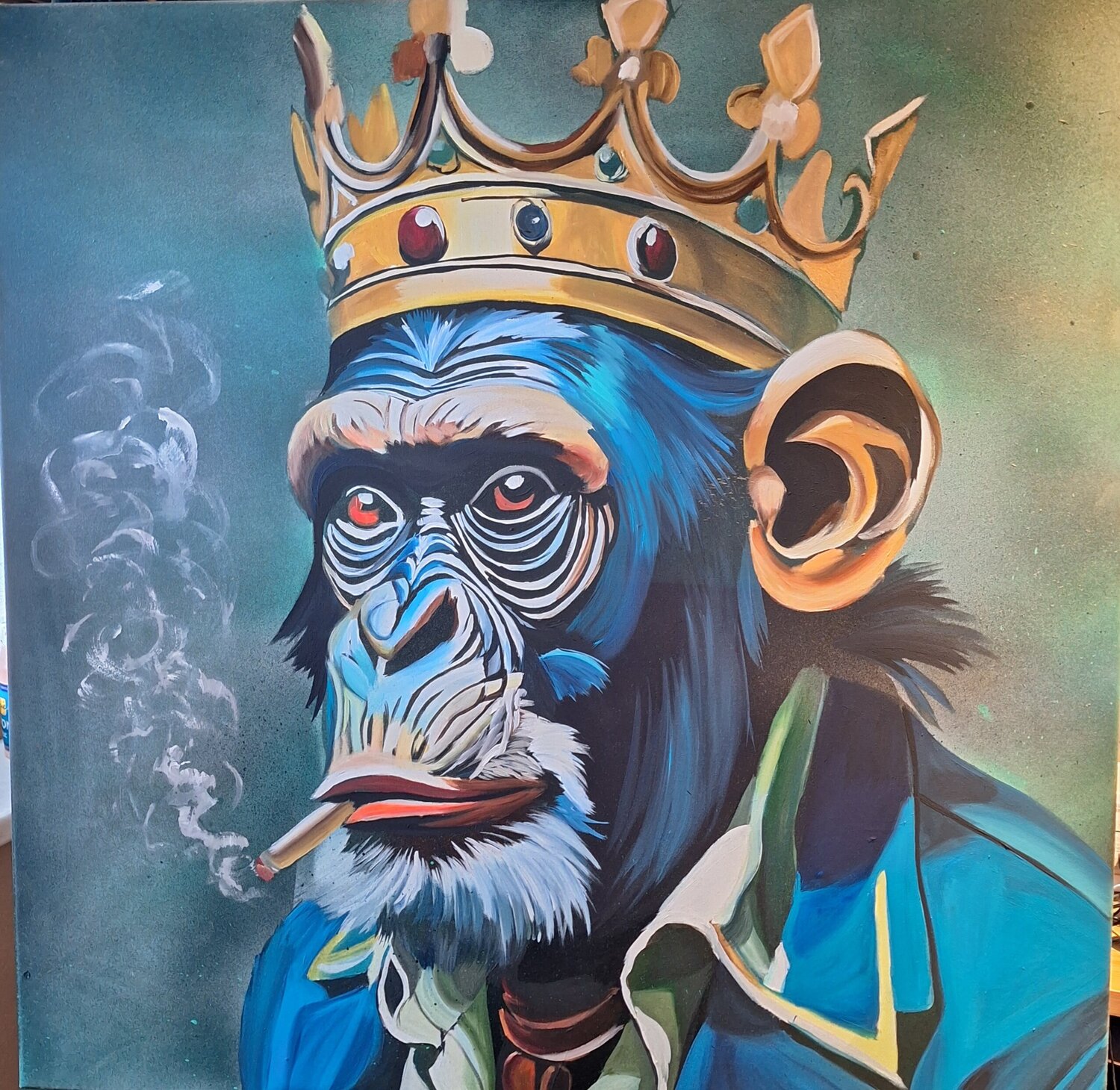 Crown Monkey von Marcell Dergecz (2025): Malerei Acryl, Farbspray auf ...