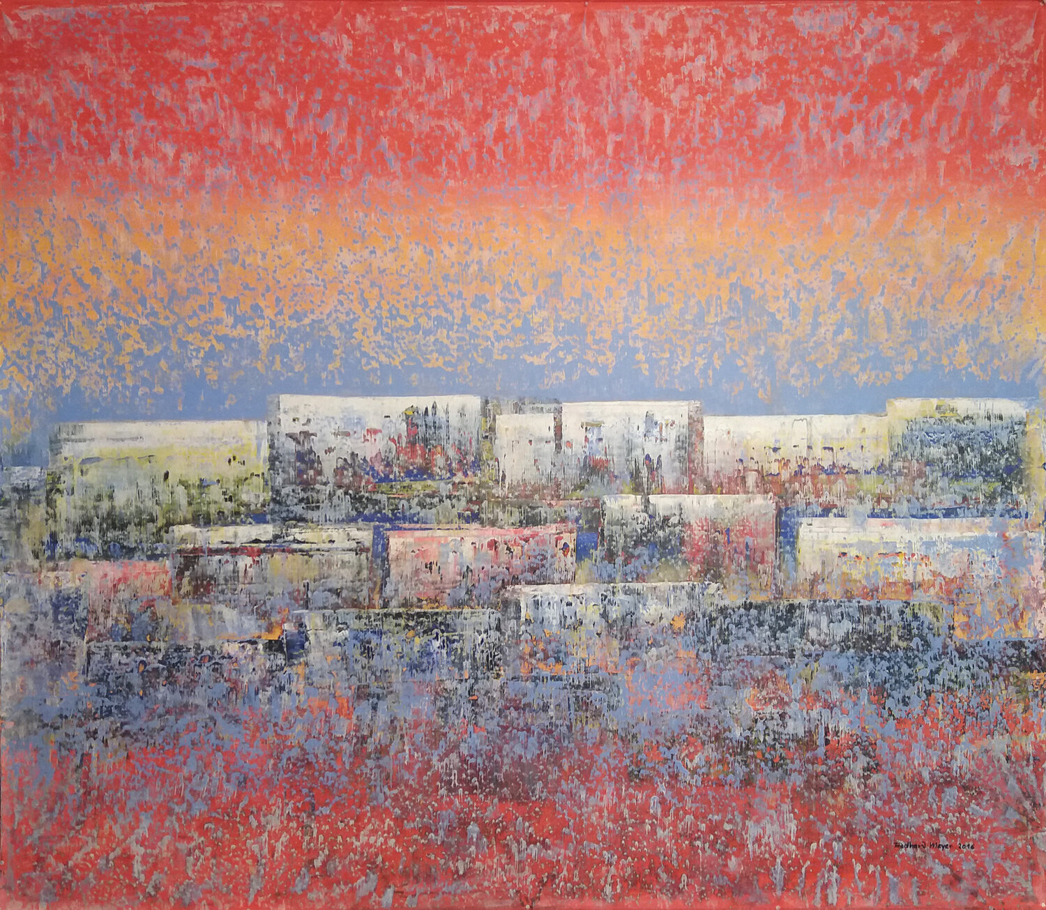 Weiße Stadt de Friedhard Meyer (2016): Pintura Acrílico en Lienzo - Singulart