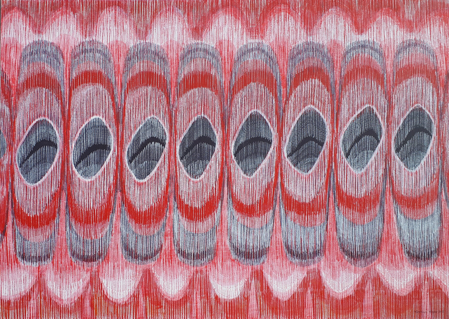 Klangwelten in Rot de Friedhard Meyer (2022): Pintura Acrílico en Lienzo - Singulart