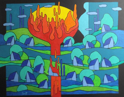LE FEU by Michel Marant (2024) : Painting Acrylic on Canvas - Singulart