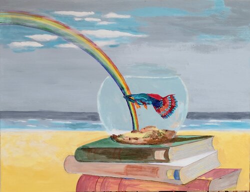 Poisson arc-en-ciel by Christian Delavelle (2026) : Painting Acrylic on ...