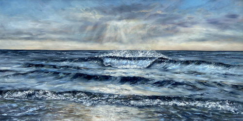 Breath of the Sea by Tiffany Blaise (2024) : Painting Oil, Wax on ...