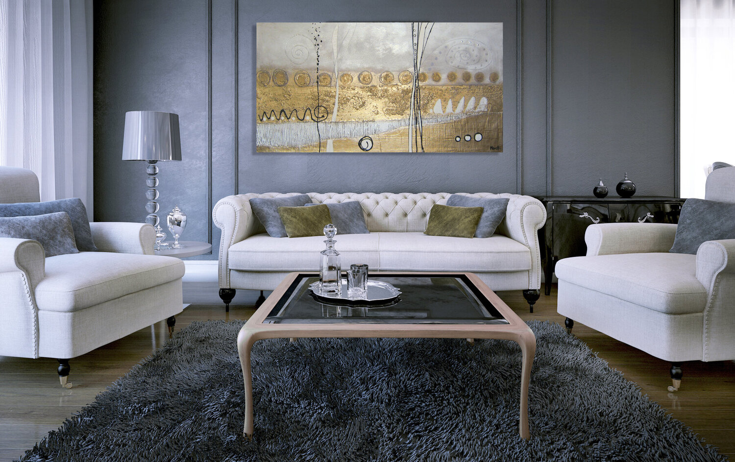 Mississippi by Maria Moretti (2020) : Painting Oil, Gilding on Canvas ...