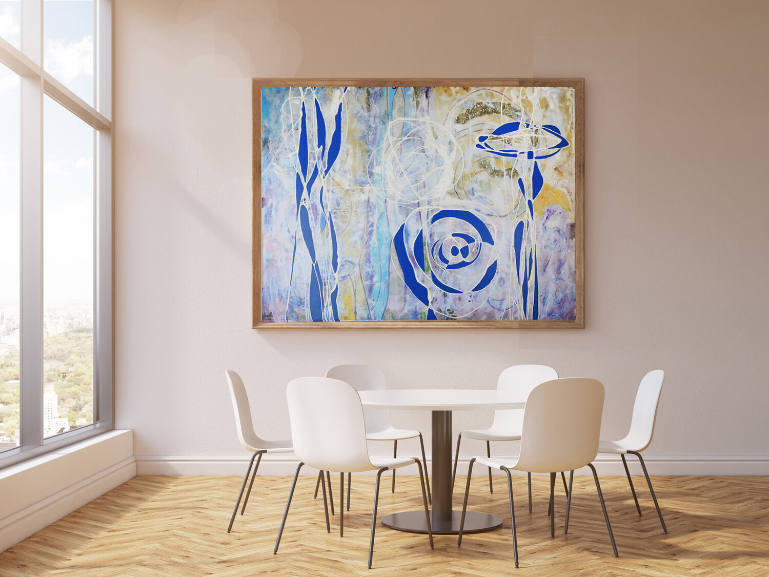 Le trois bleus by Maria Moretti (2020) : Painting Acrylic, Oil on ...