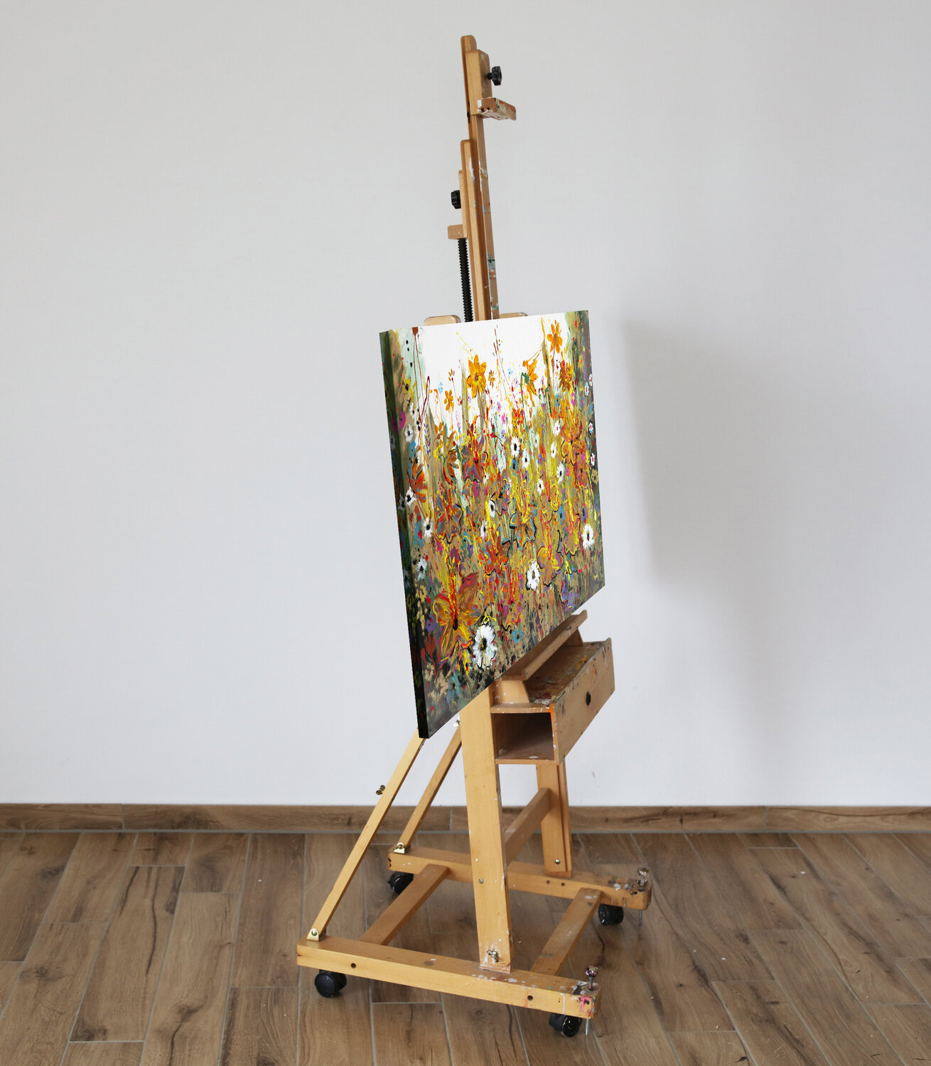 Fleurs colorées by Maria Moretti (2023) : Painting Oil on Canvas ...