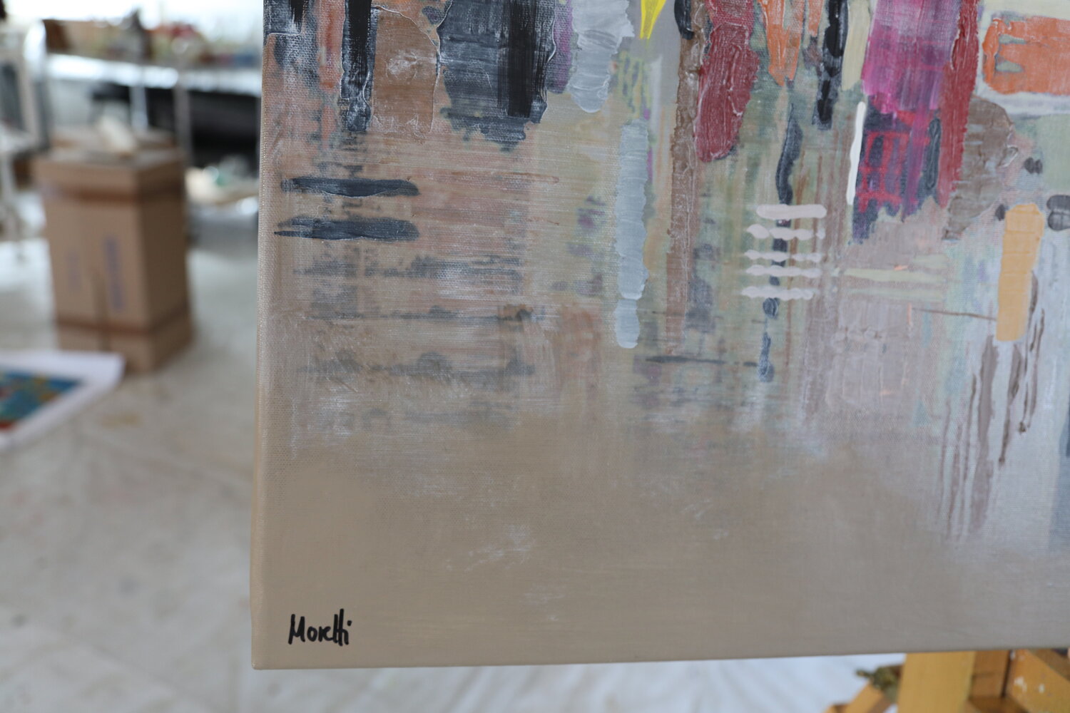 City on the river by Maria Moretti (2023) : Painting Oil on Canvas ...