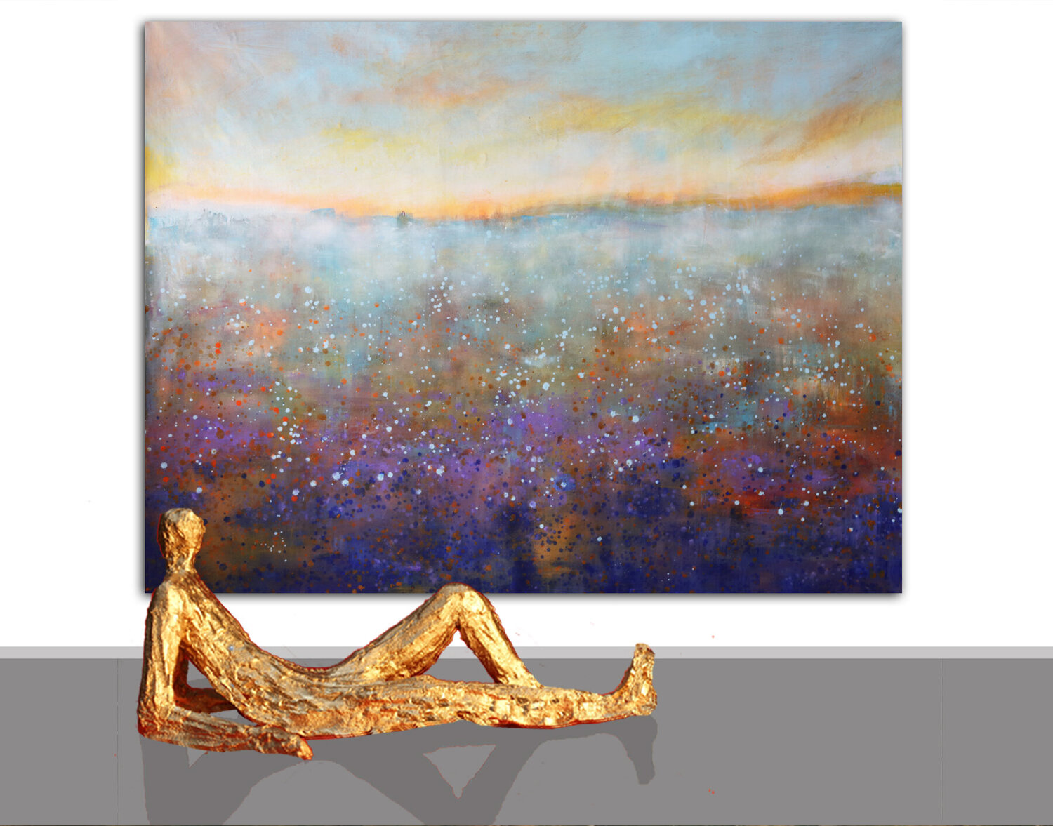 Light on the horizon von Maria Moretti (2023): Malerei Öl auf Leinwand ...