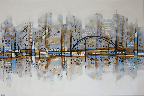Metropolis by Maria Moretti (2023) : Painting Acrylic, Oil on Canvas ...