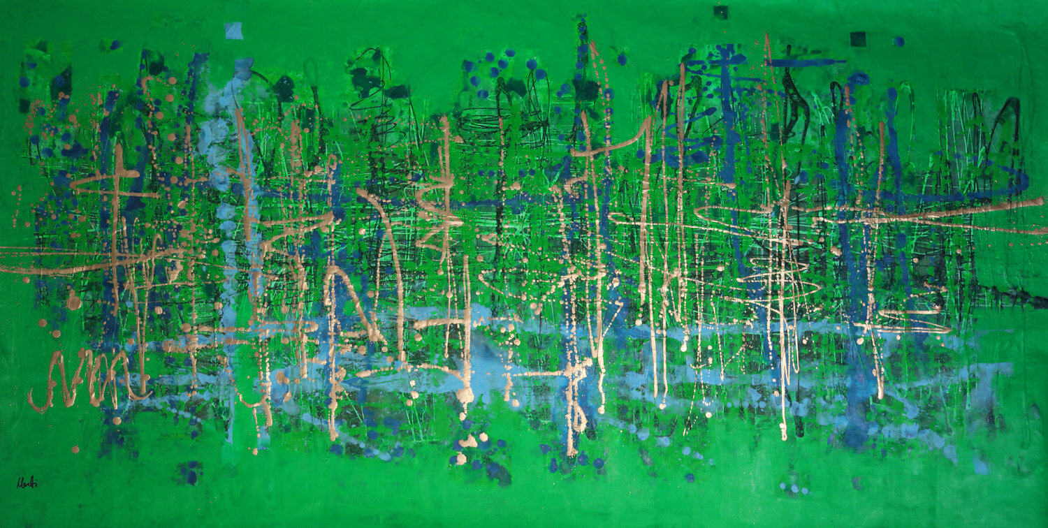 Green Sinphonie by Maria Moretti (2022) : Painting Acrylic, Oil on ...