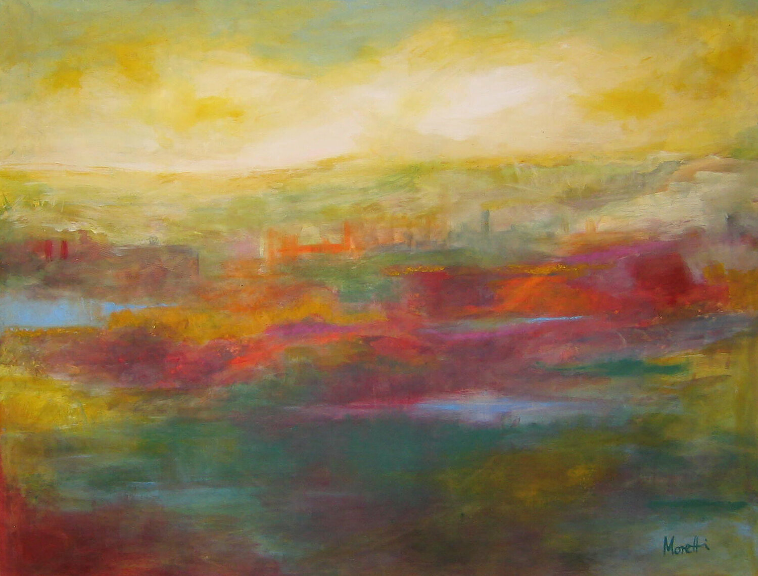 Wide landscape by Maria Moretti (2020) : Painting Oil on Canvas - Singulart