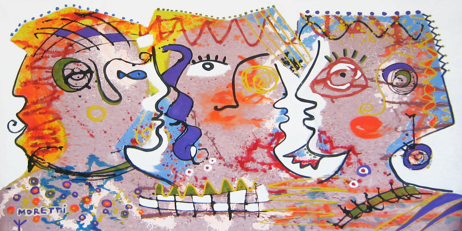 Friends von Maria Moretti (2022): Malerei Acryl, Öl auf Leinwand ...