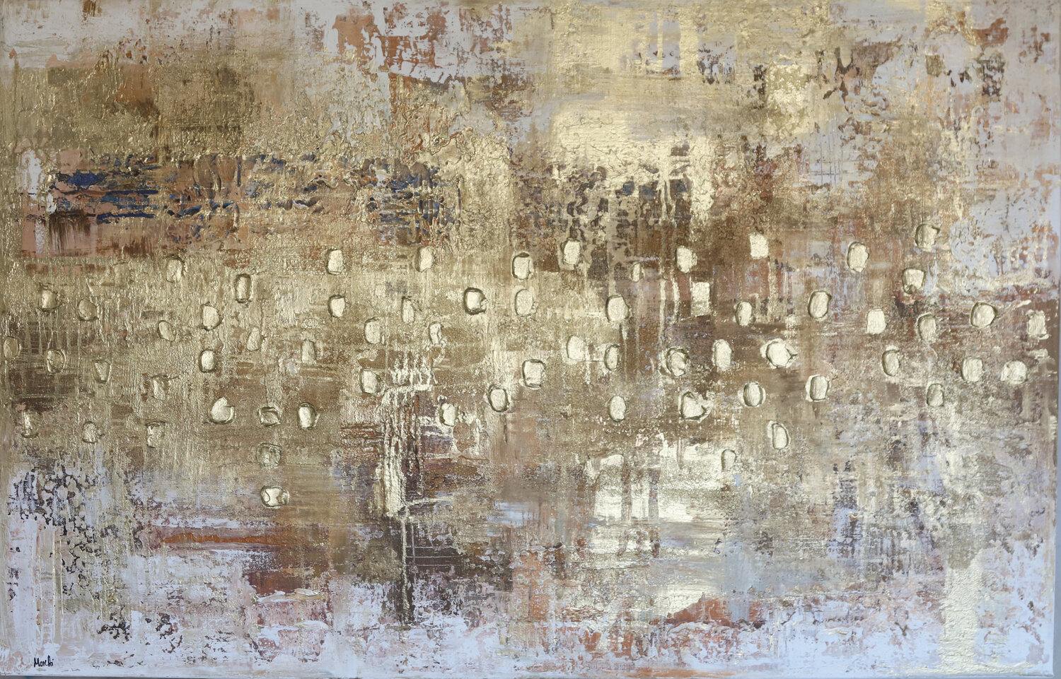 Golden vibes by Maria Moretti (2022) : Painting Acrylic, Collage on ...