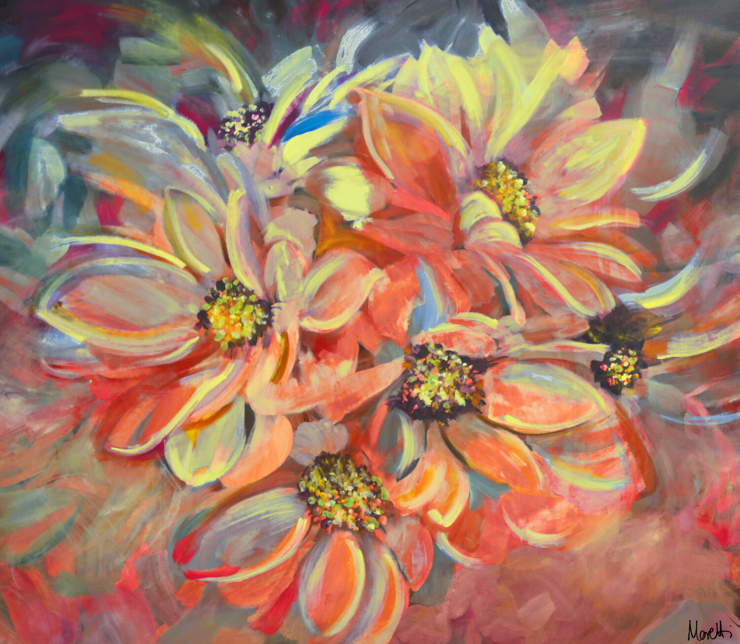 Energy flowers by Maria Moretti (2023) : Painting Oil on Canvas - Singulart