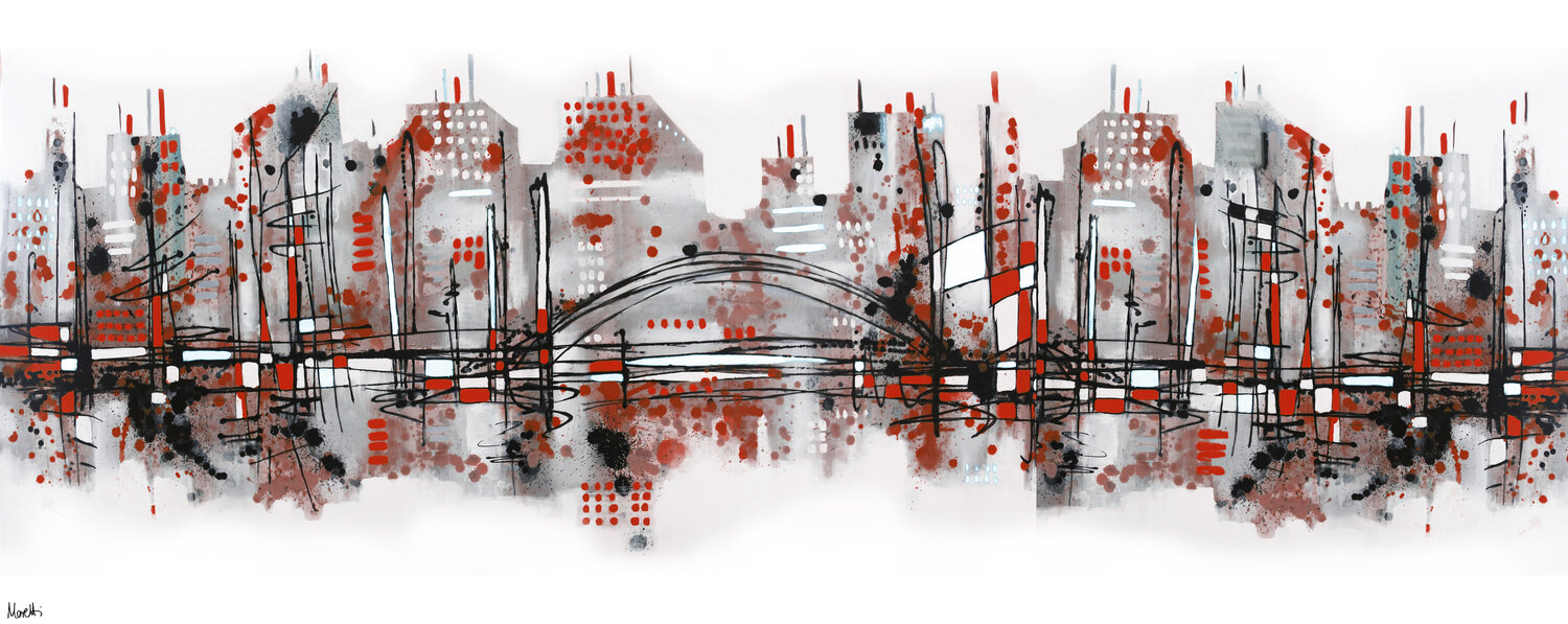 Metropolis by Maria Moretti (2023) : Painting Acrylic, Oil on Canvas ...