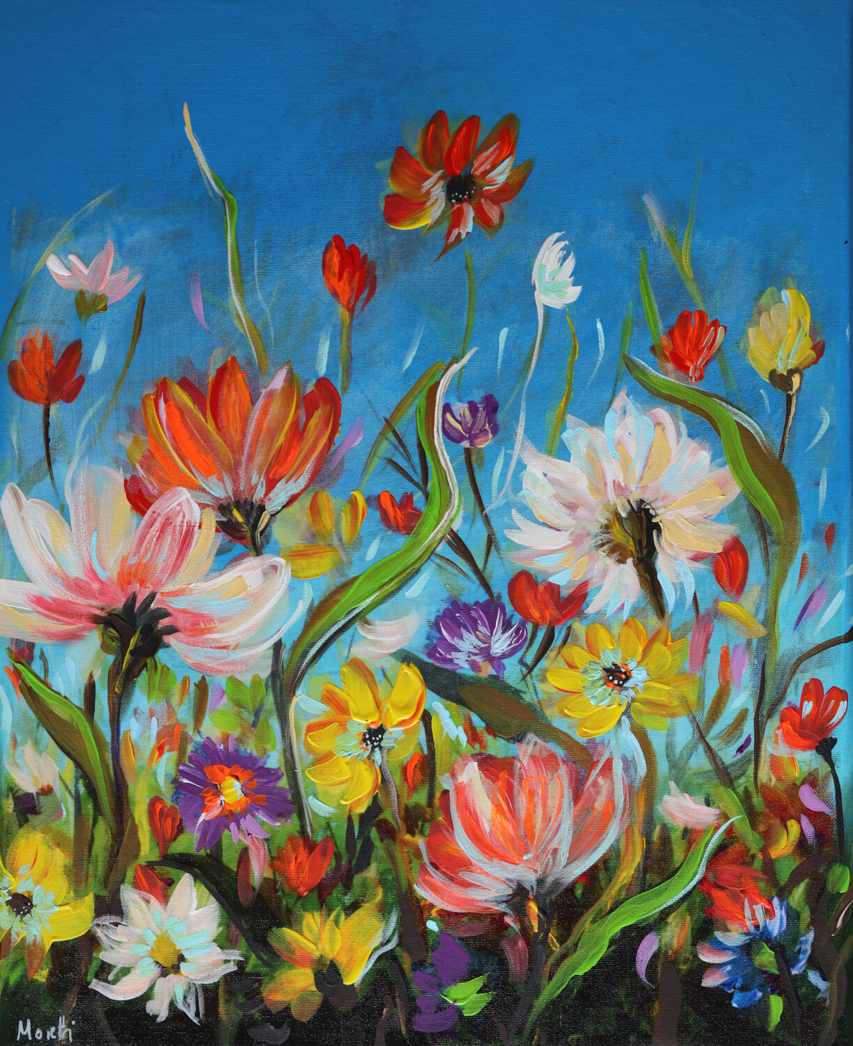 Energy flowers 1 by Maria Moretti (2023) : Painting Oil on Canvas ...